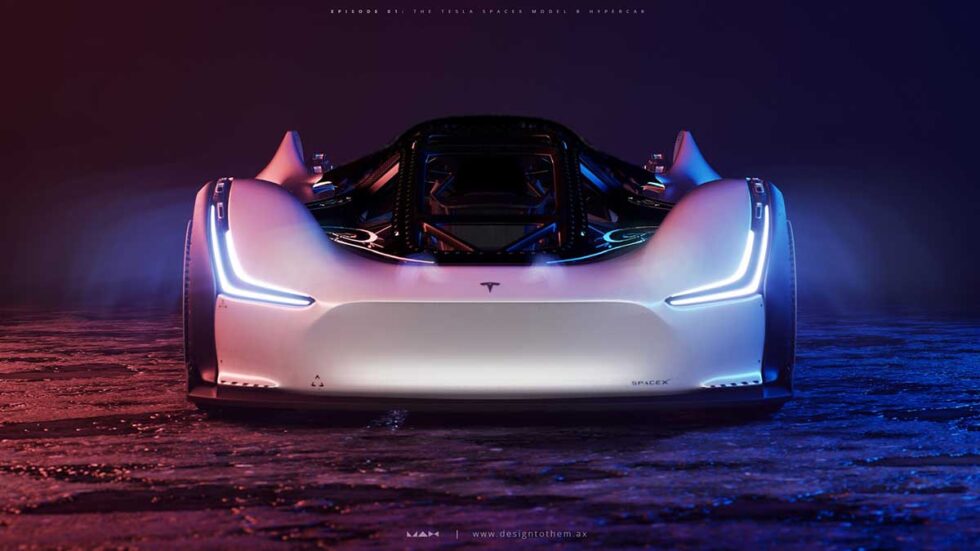 その名は「テスラ・スペースXモデルR」！ロケットエンジンで走る未来のテスラ、2,950馬力に最高速度は526km/h、コーナリングフォースは ...